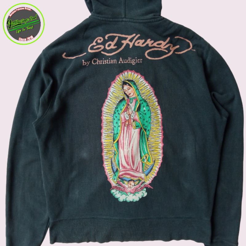 Jual VINTAGE ED HARDY X CHRISTIAN AUDIGIER VIRGIN MARY ORIGINAL ...
