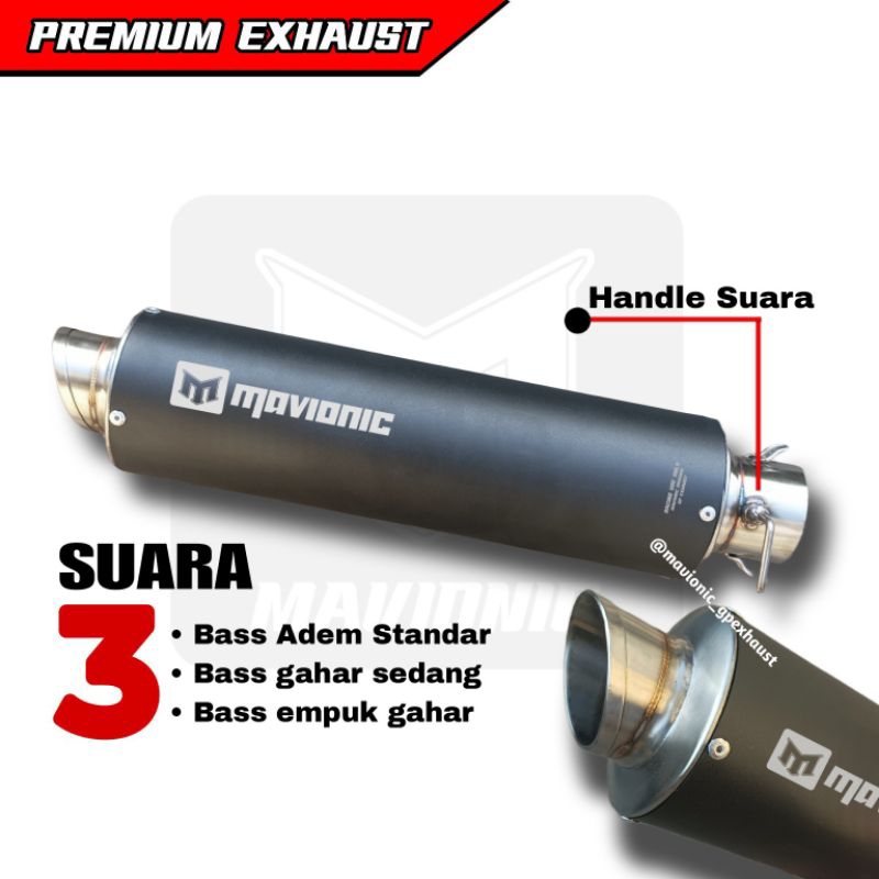 Jual knalpot 3 Suara bass standar racing original mavionic SKR-3S black Powdercoating silincer ...