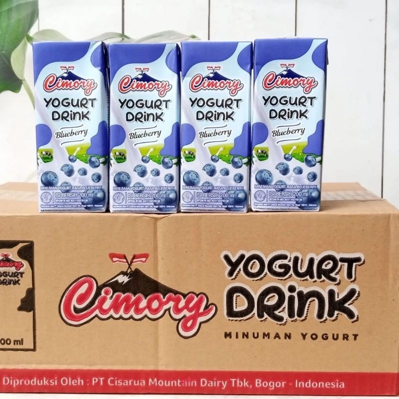 Jual Cimory Yogurt Drink Kotak 200ml Ready To Drink / Cimory 200ml Blueberry / Cimory 200ml ...