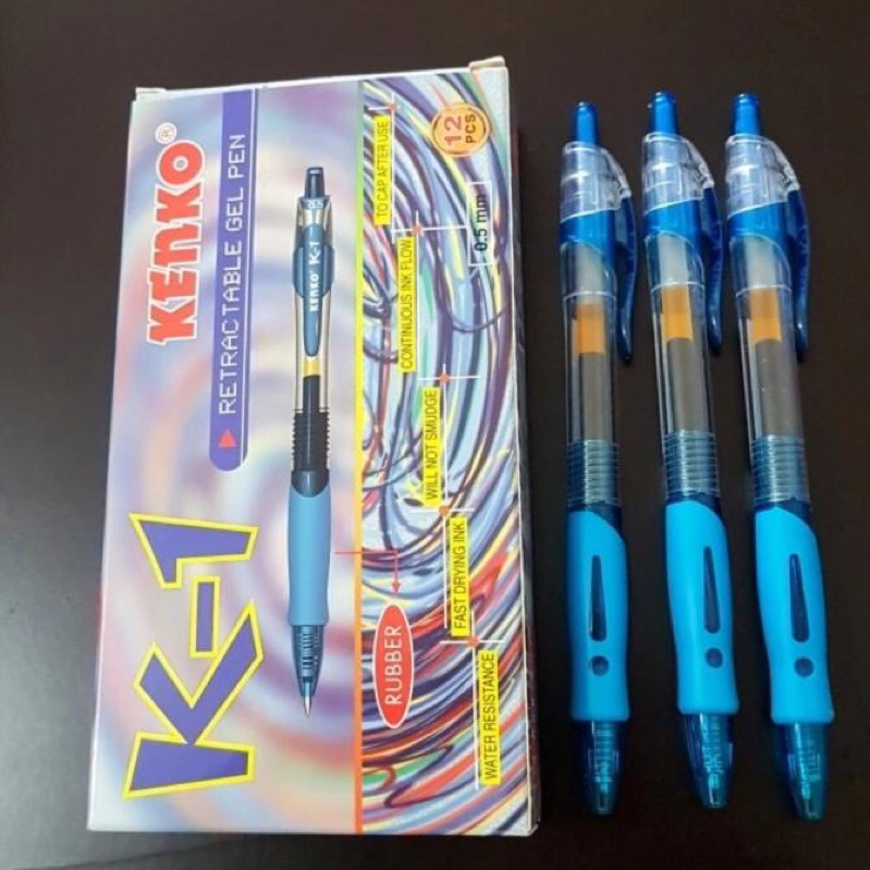 Jual 12pcs Pulpen Gel Kenko K-1 Retractable [BIRU] | Shopee Indonesia