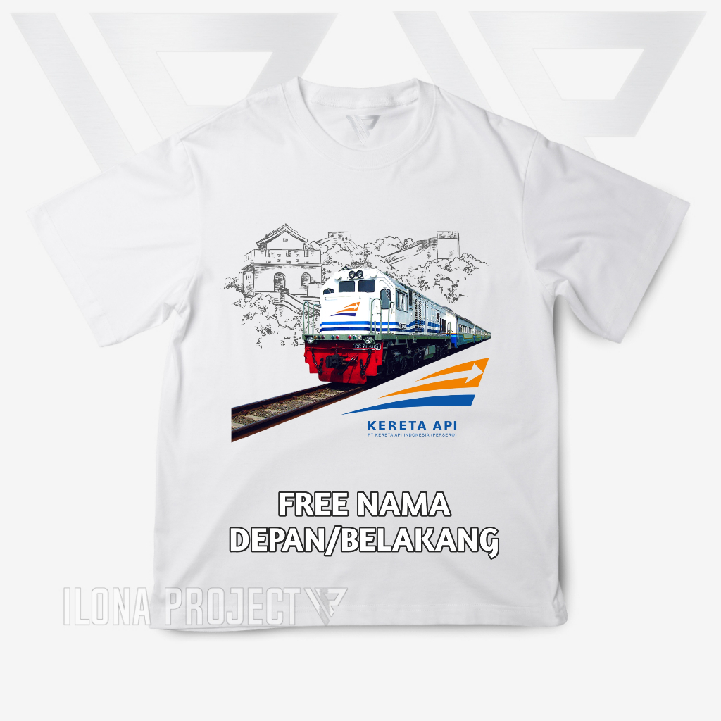 Jual Baju Kaos Anak Custom Gambar Kereta Api Kai Indonesia Unisex Free Cetak Nama Bahan Cotton ...