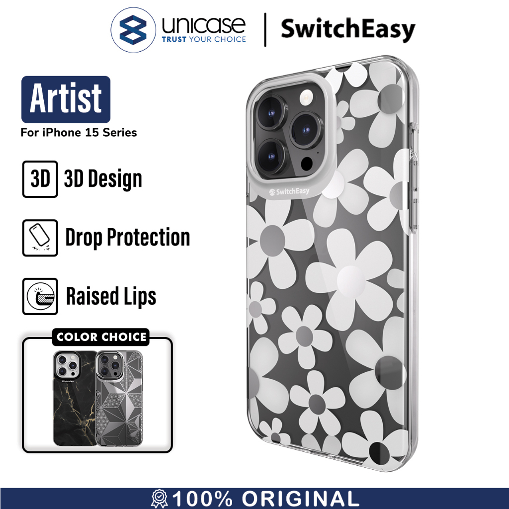 Jual Case iPhone 15 Pro Max Plus SwitchEasy Artist 3D Clear Motif ...