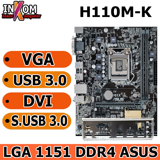 Jual Motherboard Mainboard Mobo Intel Socket LGA 1151 H110 Asus Onboard | Shopee Indonesia