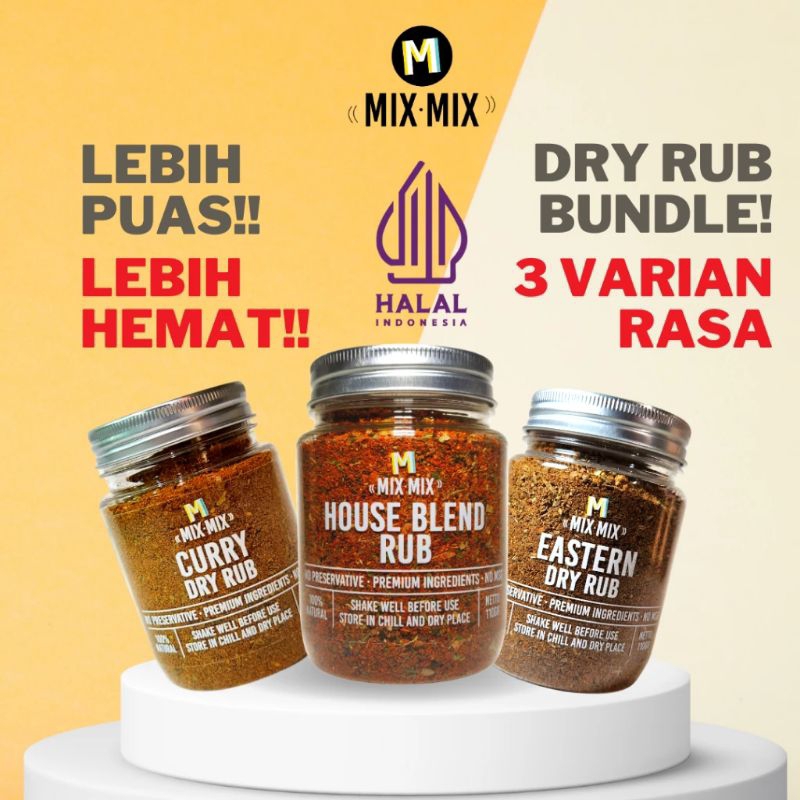Jual mixmix-mix mix-bundle paket dry rub isi 3 toples-bumbu marinasi ...