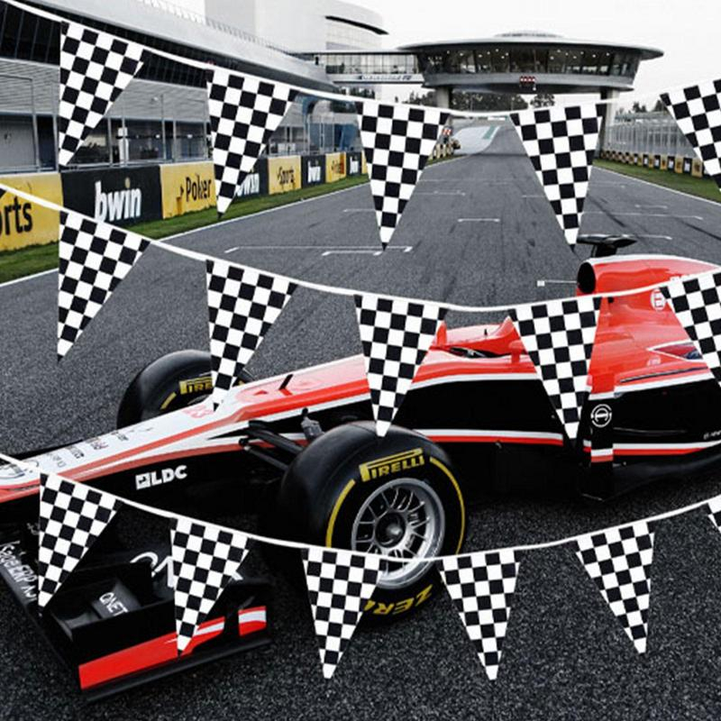 Jual 10M Bendera Balap Segitiga Racing Flag Hitam Dan Putih 38 Sisi ...