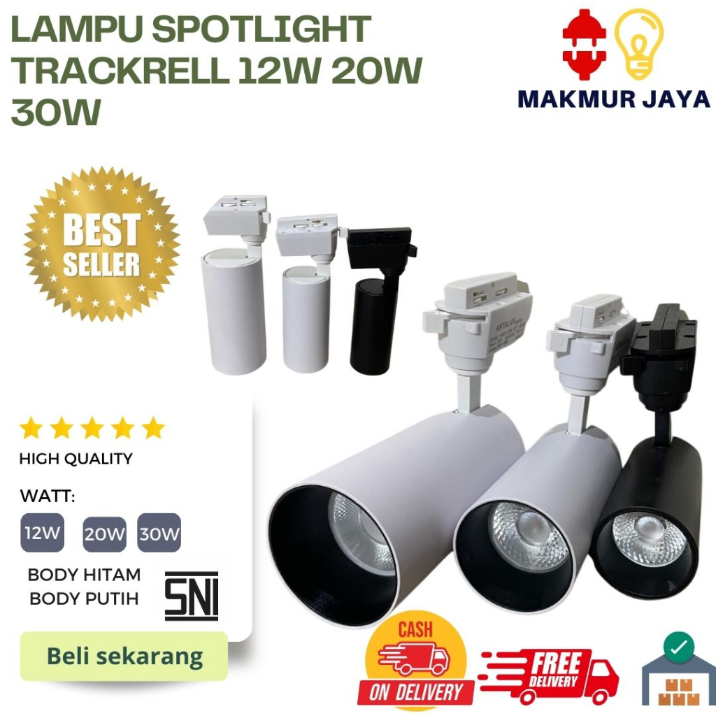 Jual LAMPU SPOTLIGHT TRACKRELL 12W 20W 30W / LAMPU SOROT RELL TRACK LED ...