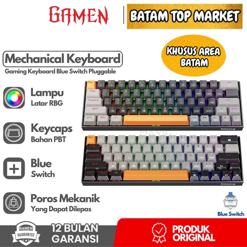 Jual GAMEN MECHANICAL KEYBOARD TITAN III RGB LIGHT PBT KEYCAPS | Shopee ...