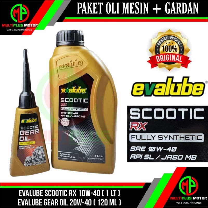 Jual Paket Oli mesin matic EVALUBE SCOOTIC RX 10W-40 YAMAHA (1L) & Oli ...