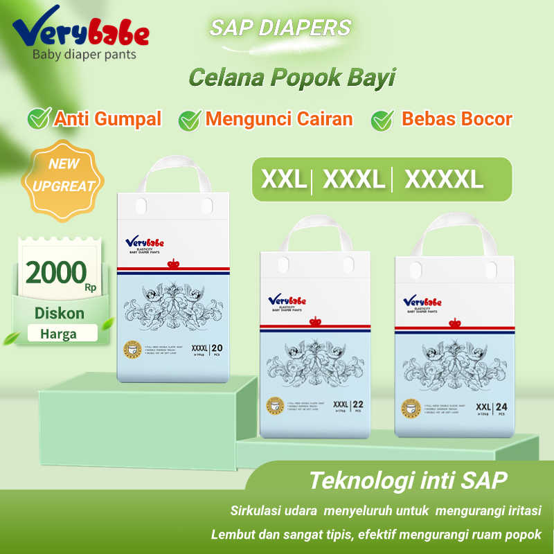 Jual Verybabe Diapers Popok Bayi Newborn XXL/XXXL/XXXXL Comfort+Tipis ...