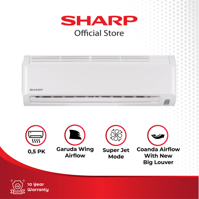 Jual Sharp Air Conditioner - Standar Basic 0,5 PK, Super Jet Mode 360 ...