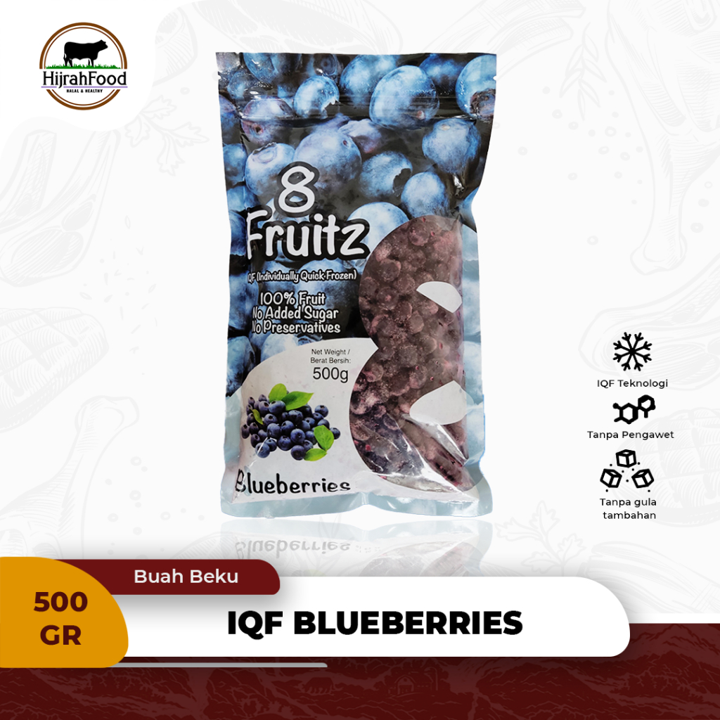 Jual 8 Fruitz IQF Frozen Blueberry | Buah Bluberi Beku - 500 gr ...