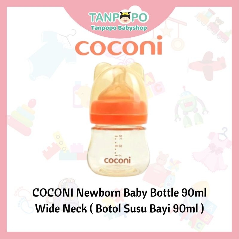 Jual COCONI Newborn Baby Bottle 90ml Wide Neck ( Botol susu bayi 90ml ...