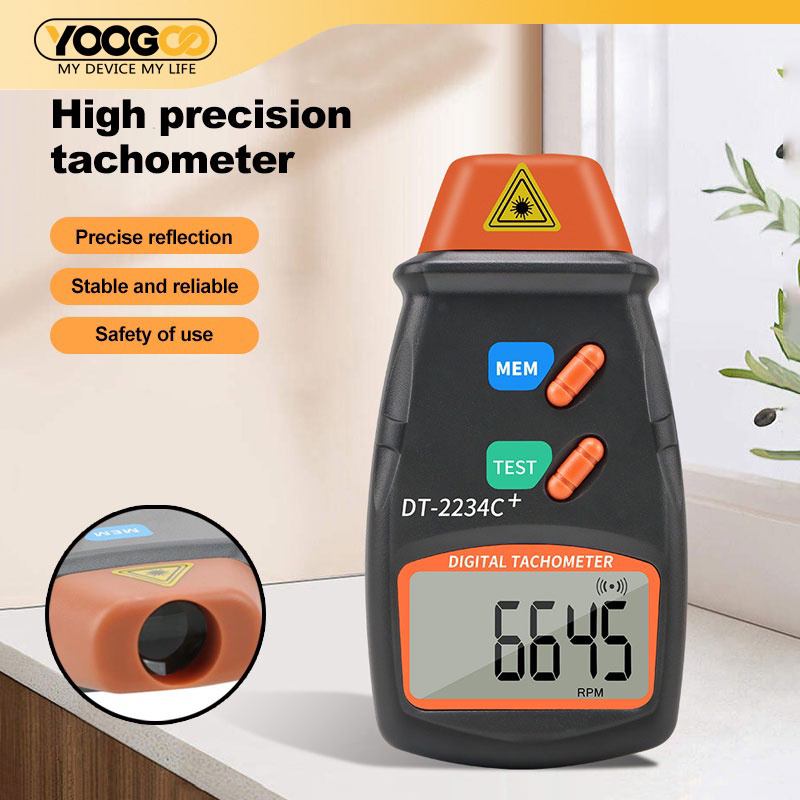 Jual Tachometer LCD Digital Laser Tachometer RPM Measure Tool With Bag ...