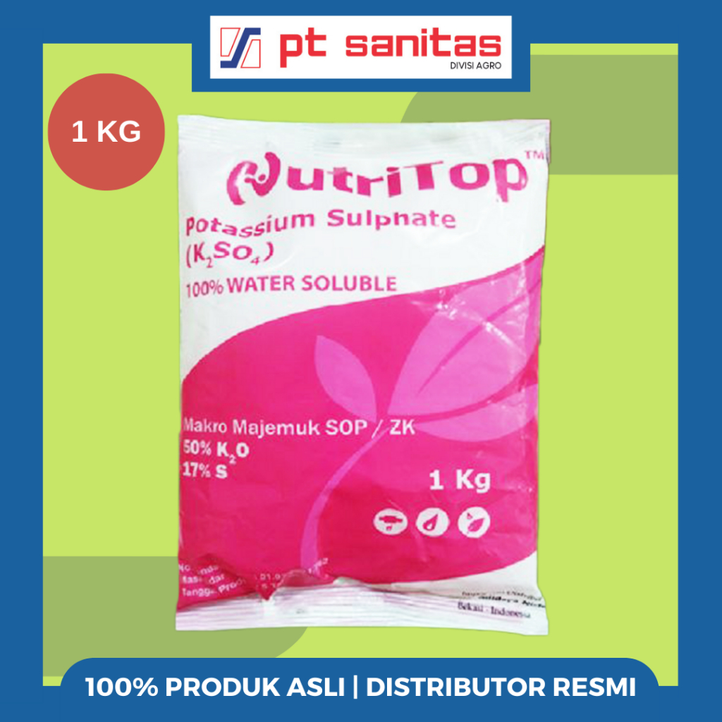 Jual PUPUK NUTRITOP POTASSIUM SULPHATE - KALIUM SULFAT SOP / ZK 1 KG ...