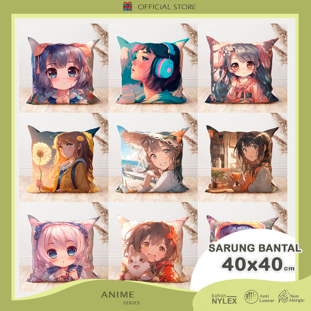 Jual COVER SARUNG Bantal Sofa Print Premium Motif Cute Anime 40x40 cm ...