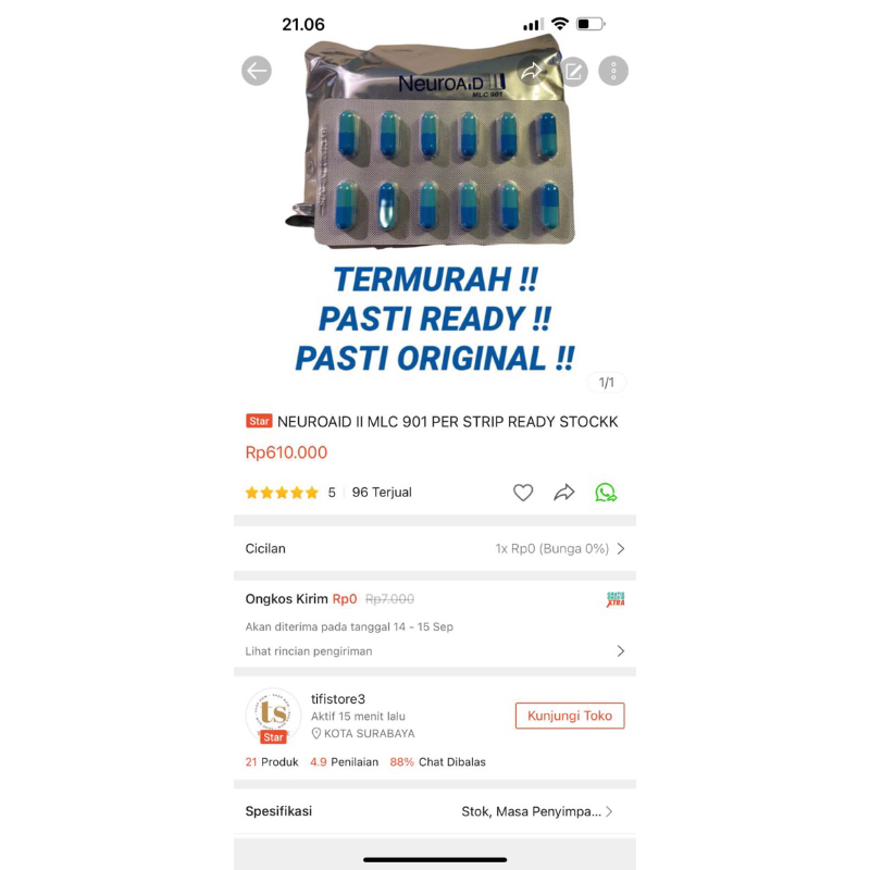 Jual NEUROAID II MLC 901 PER STRIP ISI 12 READY !!! | Shopee Indonesia