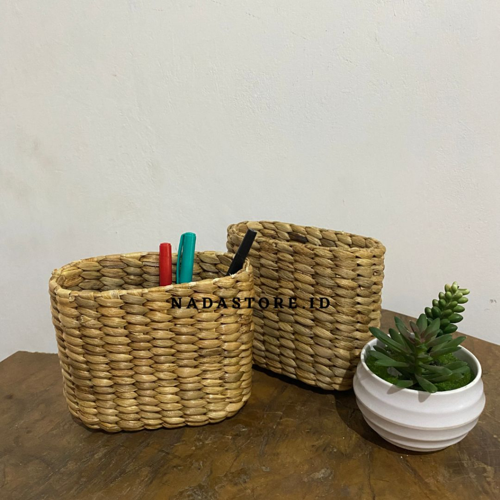 Jual Tempat Pensil Tempat Nota organizer meja tempat alat tulis anyaman ...