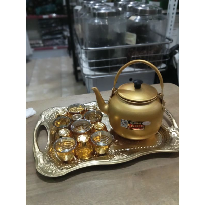 Jual Teko set arab EAGLE(teko 1liter + nampan S+ gelas 12 pcs) | Shopee ...