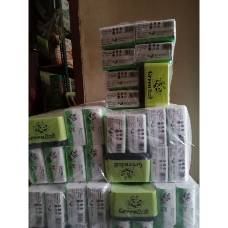 Jual Paket 6 pack+wadah Tissue Green Soft Facial Pop Up 130 Lembar ...