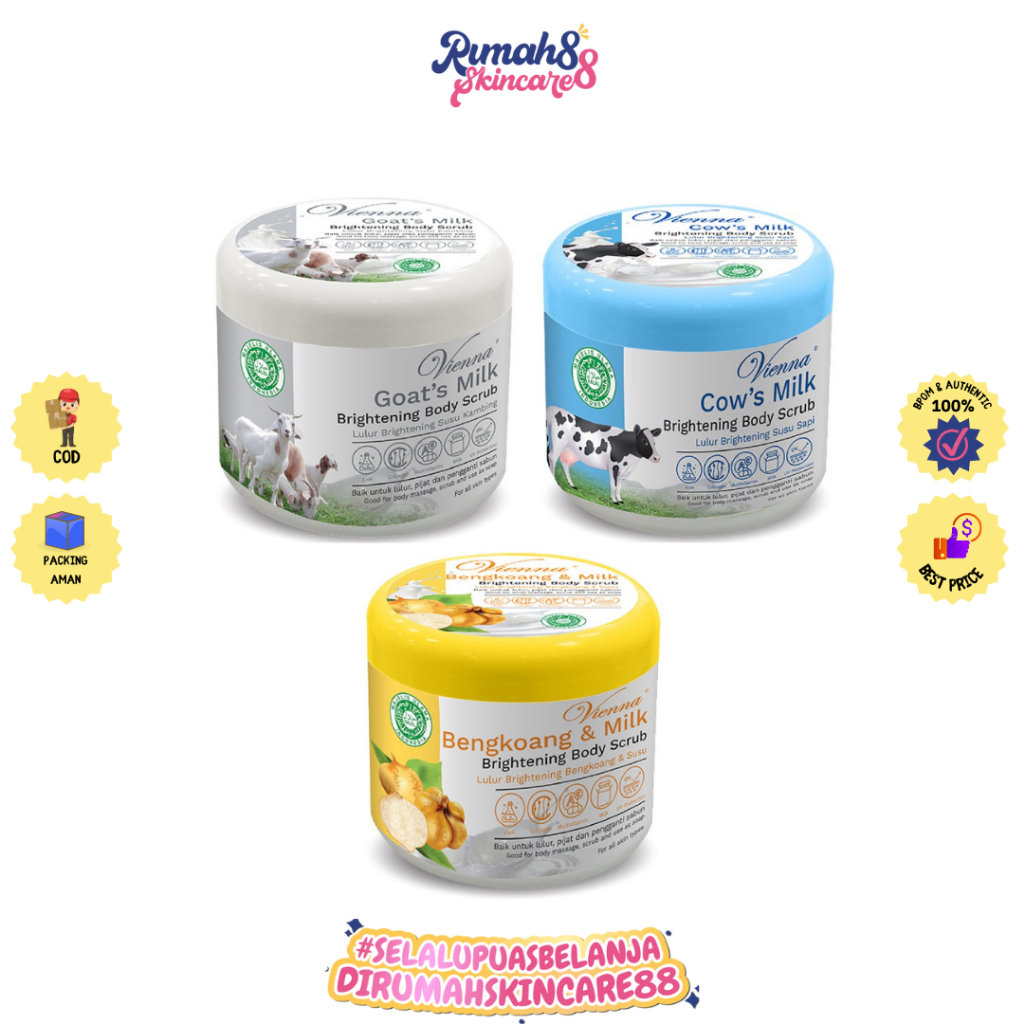 Jual VIENNA Body Scrub [ Bengkoang Milk / Goat's Milk / Cow's Milk ...