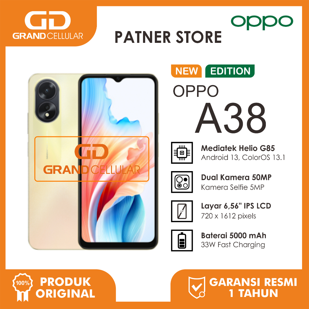 Jual OPPO A38 6GB RAM 128GB ROM - 4GB RAM 128GB ROM Raransi Resmi | Shopee Indonesia