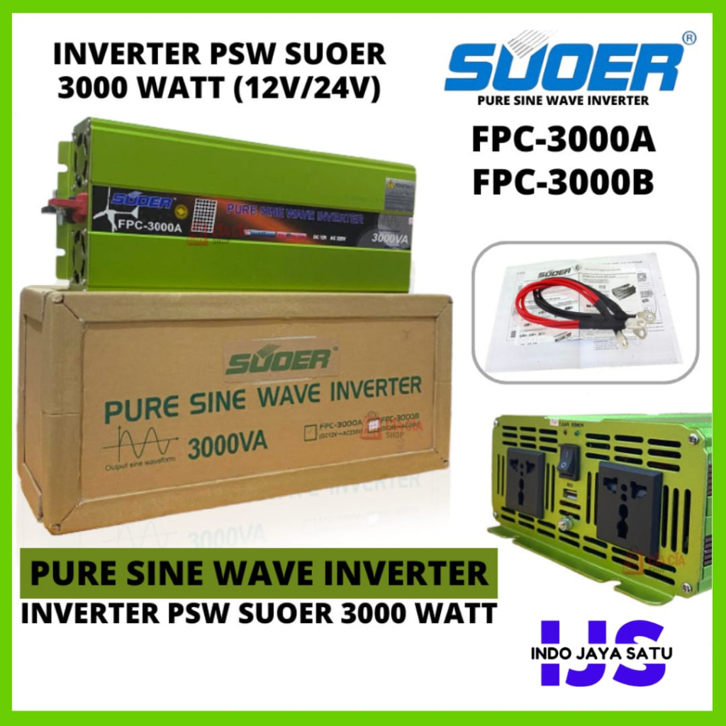 Jual Inverter Pure Sine Wave Suoer 3000 watt 12V 24V Sinus Murni FPC 3000A 12v 3000W PSW ...