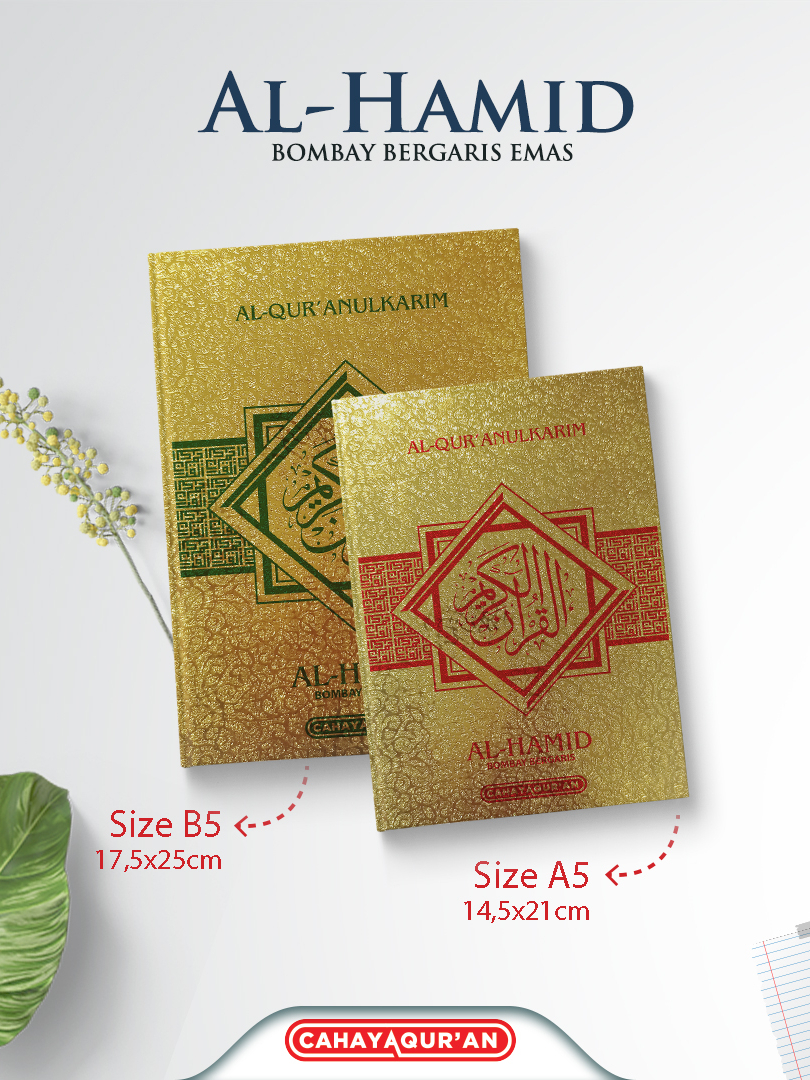 Jual Al Quran Al Hamid Bombay Bergaris EMAS ukuran A5 & B5 Cahaya Qur'an | Shopee Indonesia