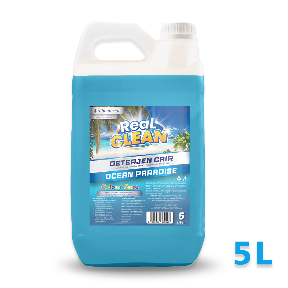 Jual Real Clean Deterjen Cair Laundry Antibacterial 5 Liter -Detergen Cair Laundry Sabun Cuci ...