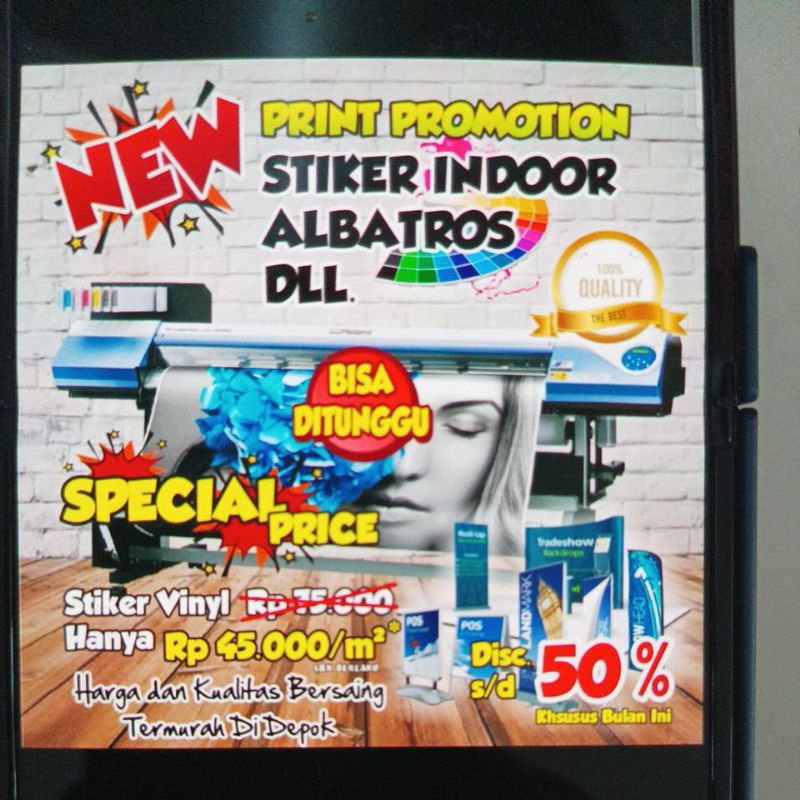 Jual pronto printing cetak stiker meteran Ritrama Hi-Ress 1x1,5 mtr ...
