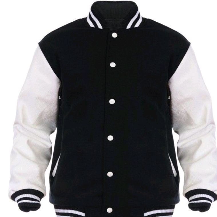 Jual VARSITY JACKET POLOS HITAM PUTIH BIGSIZE M L XL XXL XXXL XXXXL ...