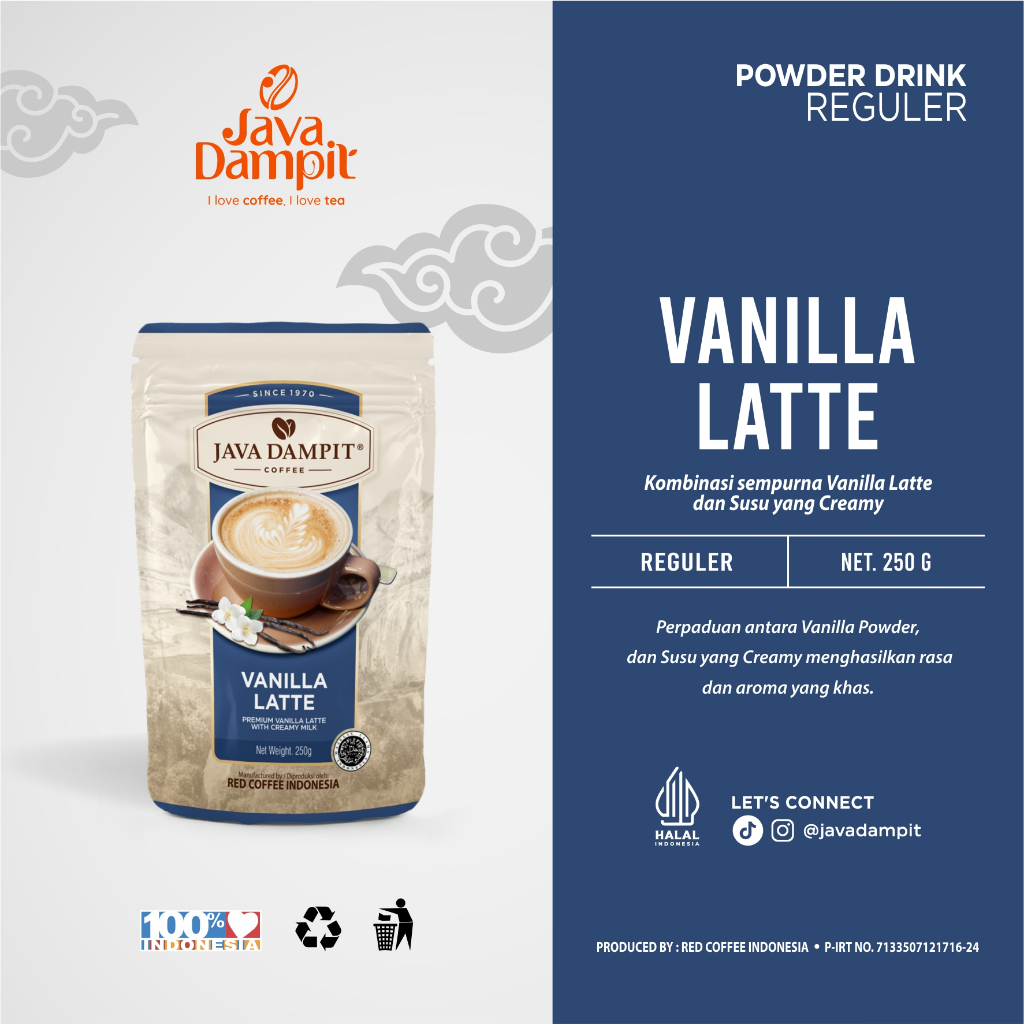 Jual BUBUK VANILLA LATTE POWDER DRINK 250g - 100g | Shopee Indonesia