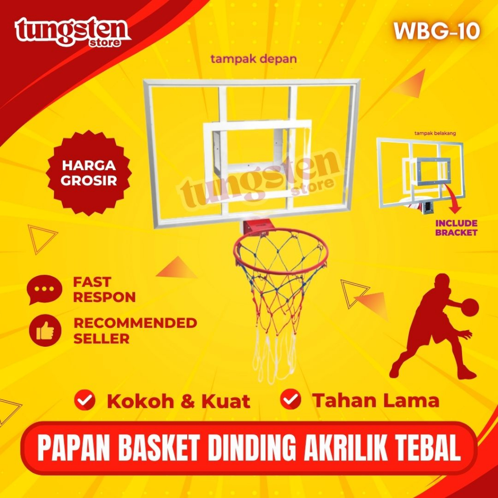 Jual Papan Basket Akrilik, Ring Basket Dinding, Papan Ring Basket ...