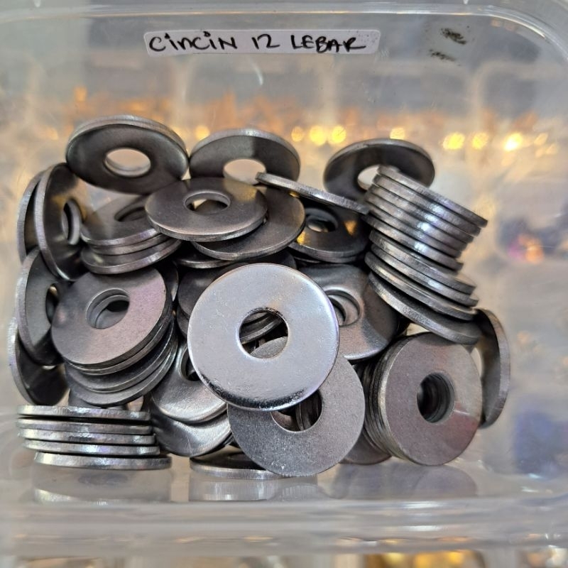 Jual CINCIN BAUT DRAT 12 MODEL LEBAR STAINLESS / RING M8 (1pcs ...