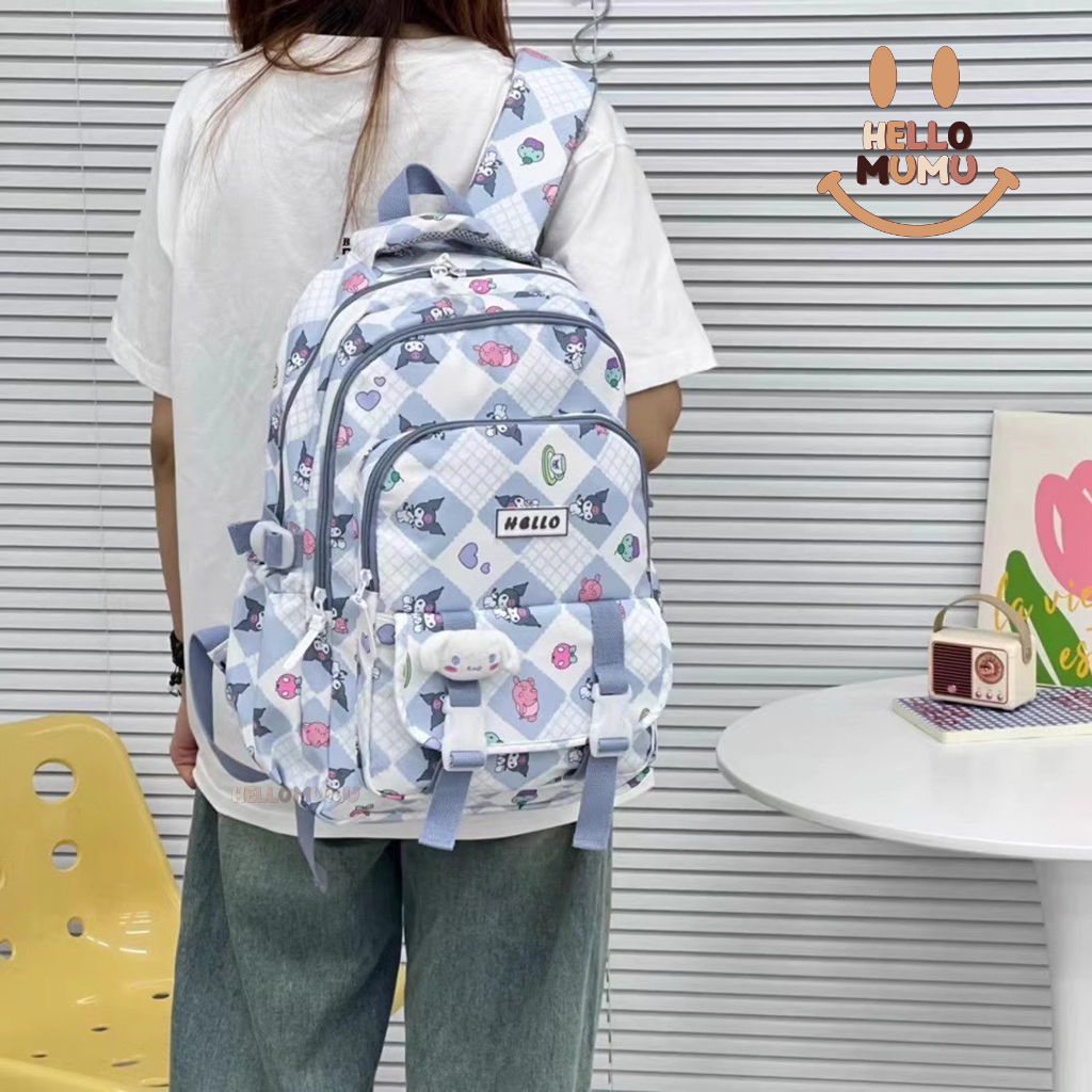 Jual Hellomumu Backpack/ Sling Bag KUROMI CHARACTER BAG-HM1045 | Shopee ...