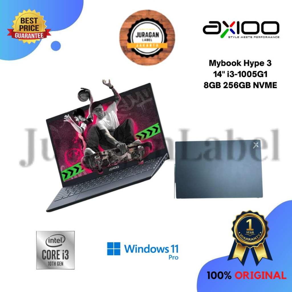 Jual Laptop Mybook Axioo Hype 3 14" i3-1005G1 DOS Win11 Pro 8GB 256GB ...