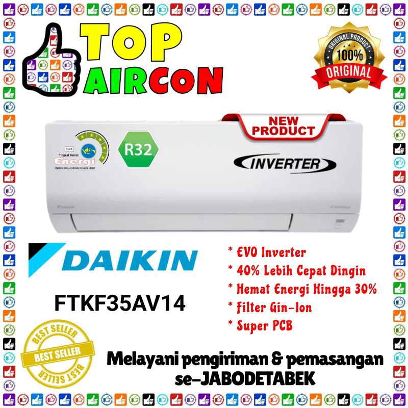 Jual AC DAIKIN FTKF 35AV14 INVERTER 1.5PK FTKF 35AV14 HARGA UNIT ONLY ...