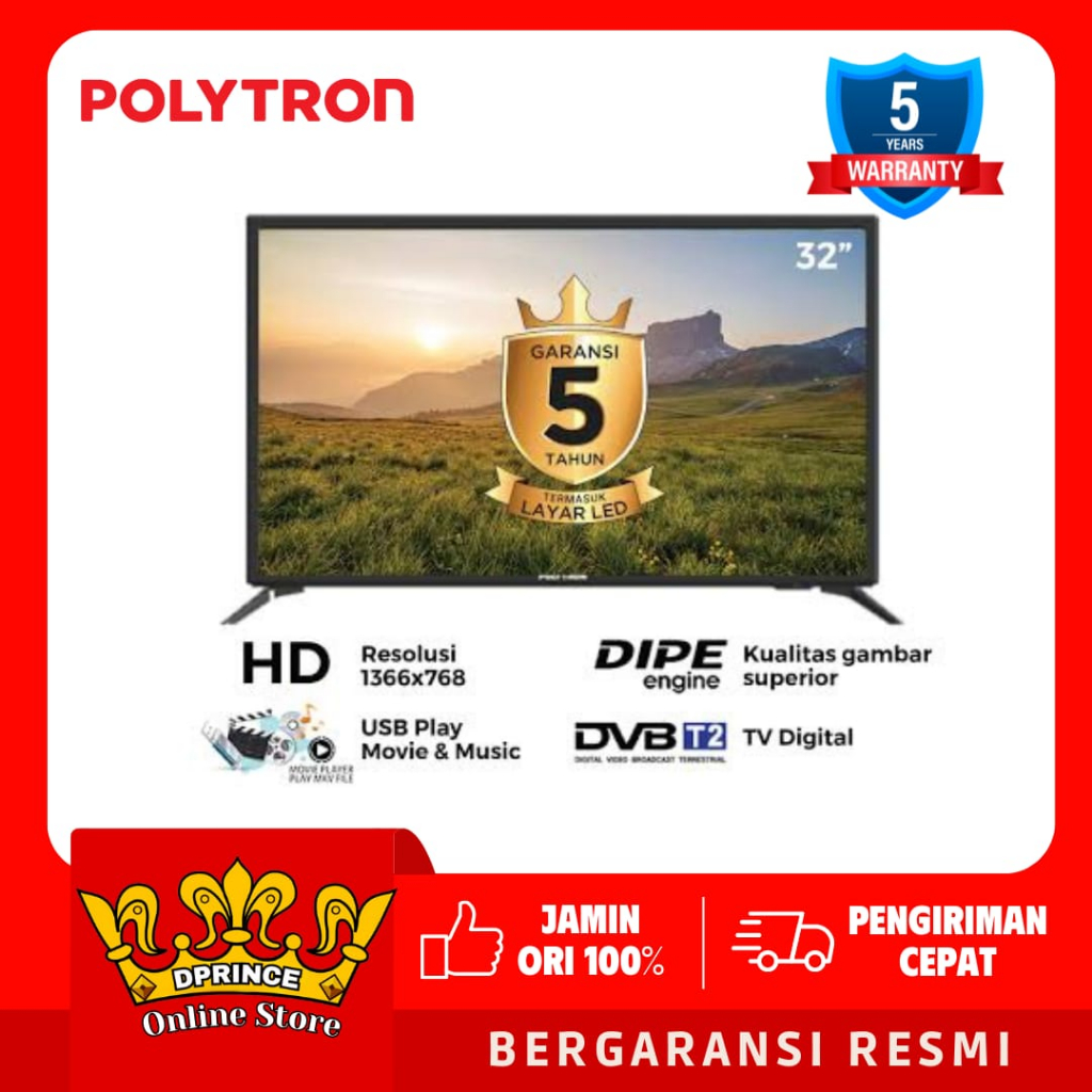 Jual POLYTRON LED TV 32 Inch PLD 32V1753 / 32V1853 | Shopee Indonesia