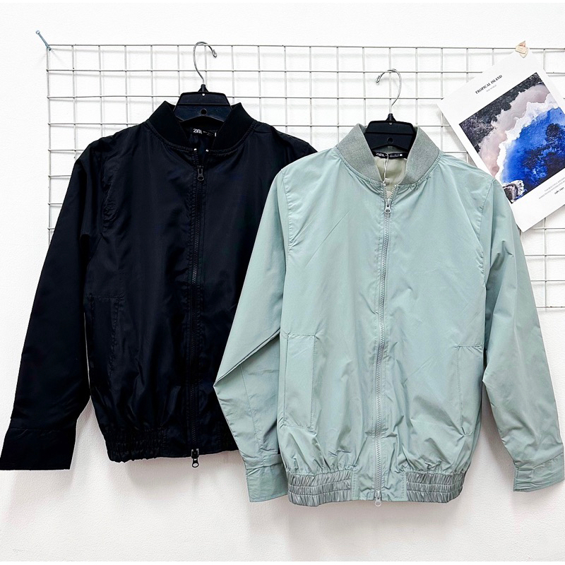 Jual Outer Double Zip Bomber Jacket (2 Colors) | Shopee Indonesia