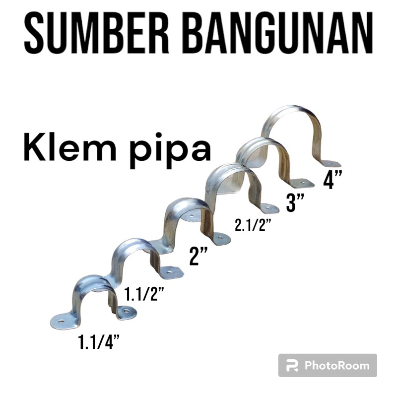 Jual KLEM PIPA / KLEM DINDING PIPA PVC / KLEM BESI 1.1/4” 1.1/2” 2” 2.1 ...