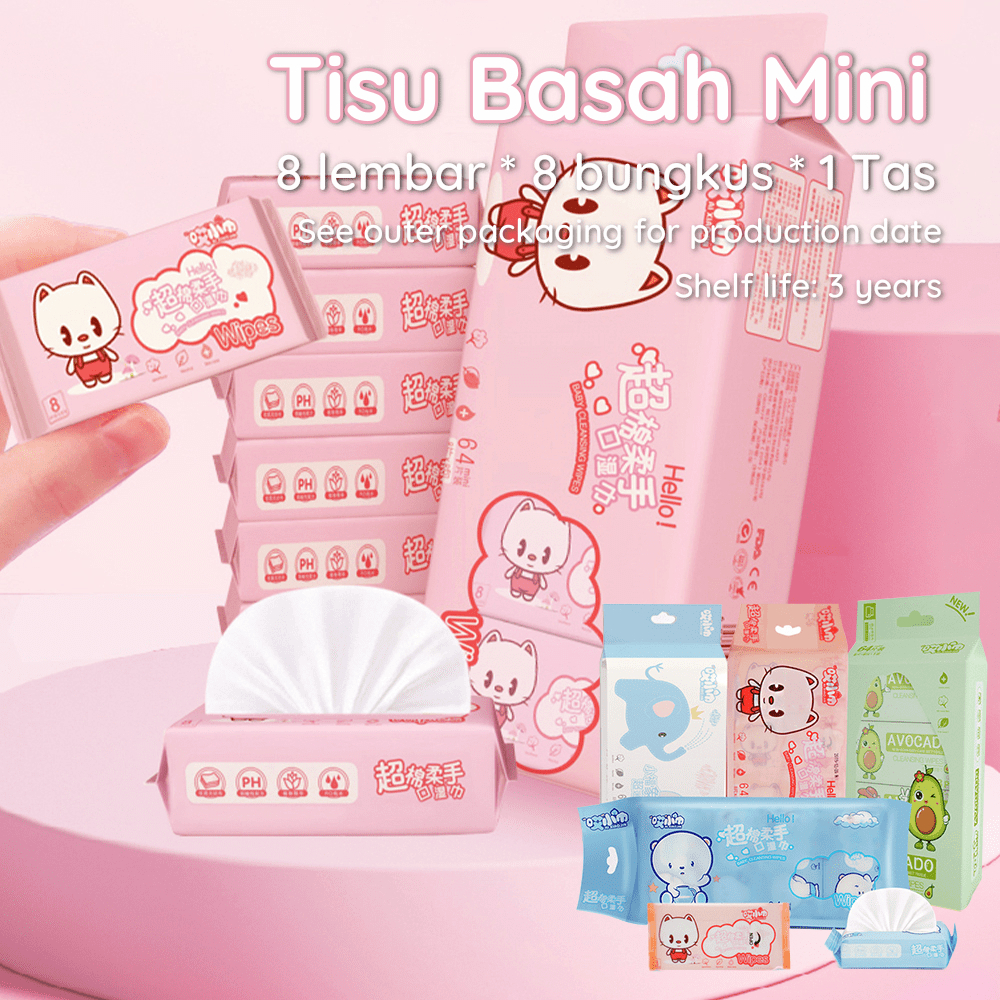 Jual Tissue Basah Motif Lucu Tissue Basah Mini ISI 8 pack mini | Shopee ...