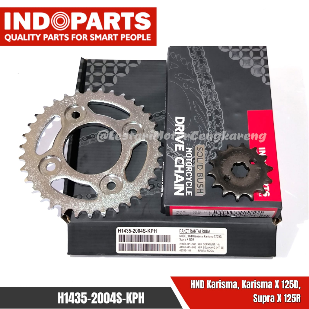 Jual GEARSET PAKET GEAR RANTAI SUPRA X 125 KARISMA KPH INDOPART SET ...