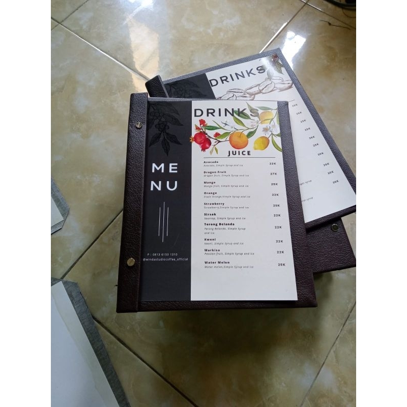 Jual BUKU MENU CAFE/RESTORAN/HOTEL SATU MUKA A4 | Shopee Indonesia