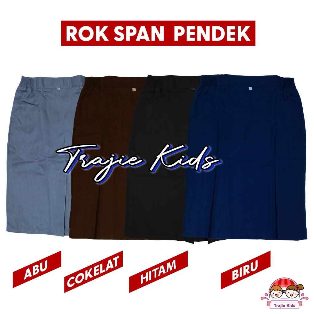 Jual Rok Sekolah Pendek Model Span Untuk SMP / SMA Biru Abu Coklat ...