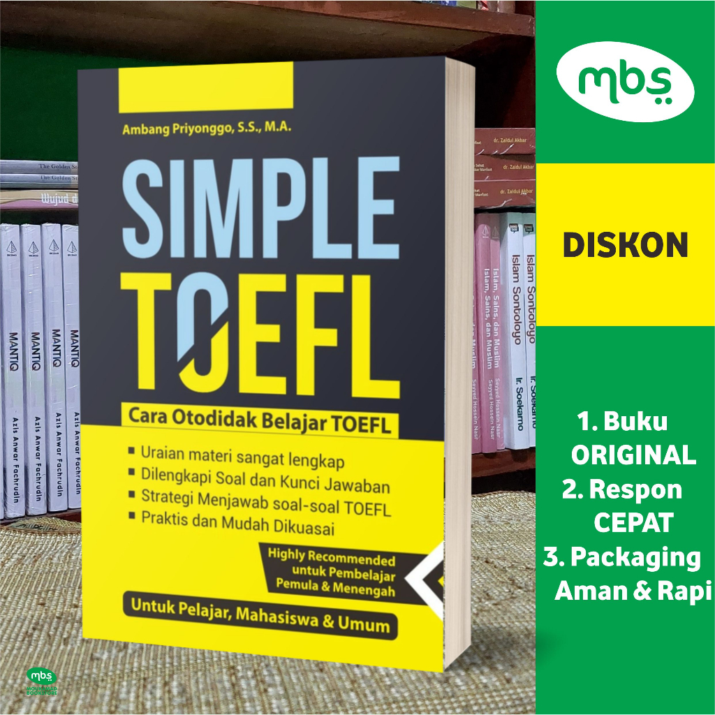 Jual BUKU SIMPLE TOEFL - Cara Otodidak Belajar TOEFL - Ambang Priyonggo ...