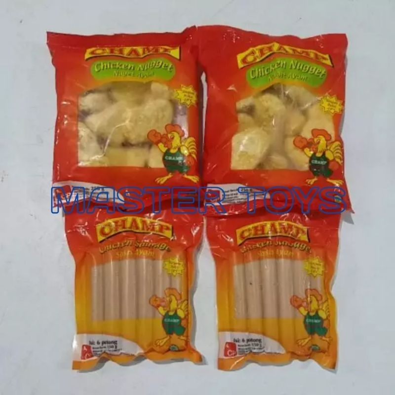 Jual Paket Champ Chicken Nugget 225gr + Sosis Ayam 150gr Isi 6 Pcs ...