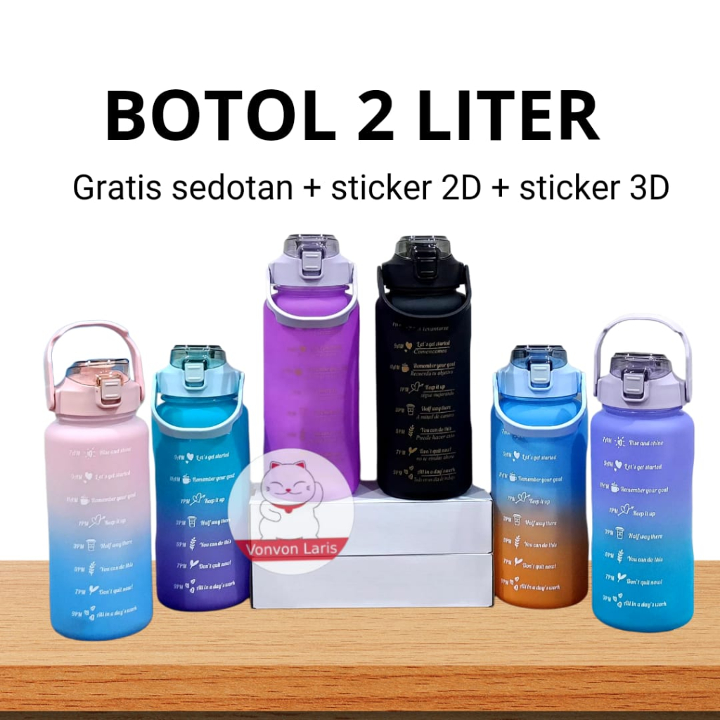 Jual Botol Minum 2 Liter Botol Minum Viral Botol 2000ml Pelangi Botol ...