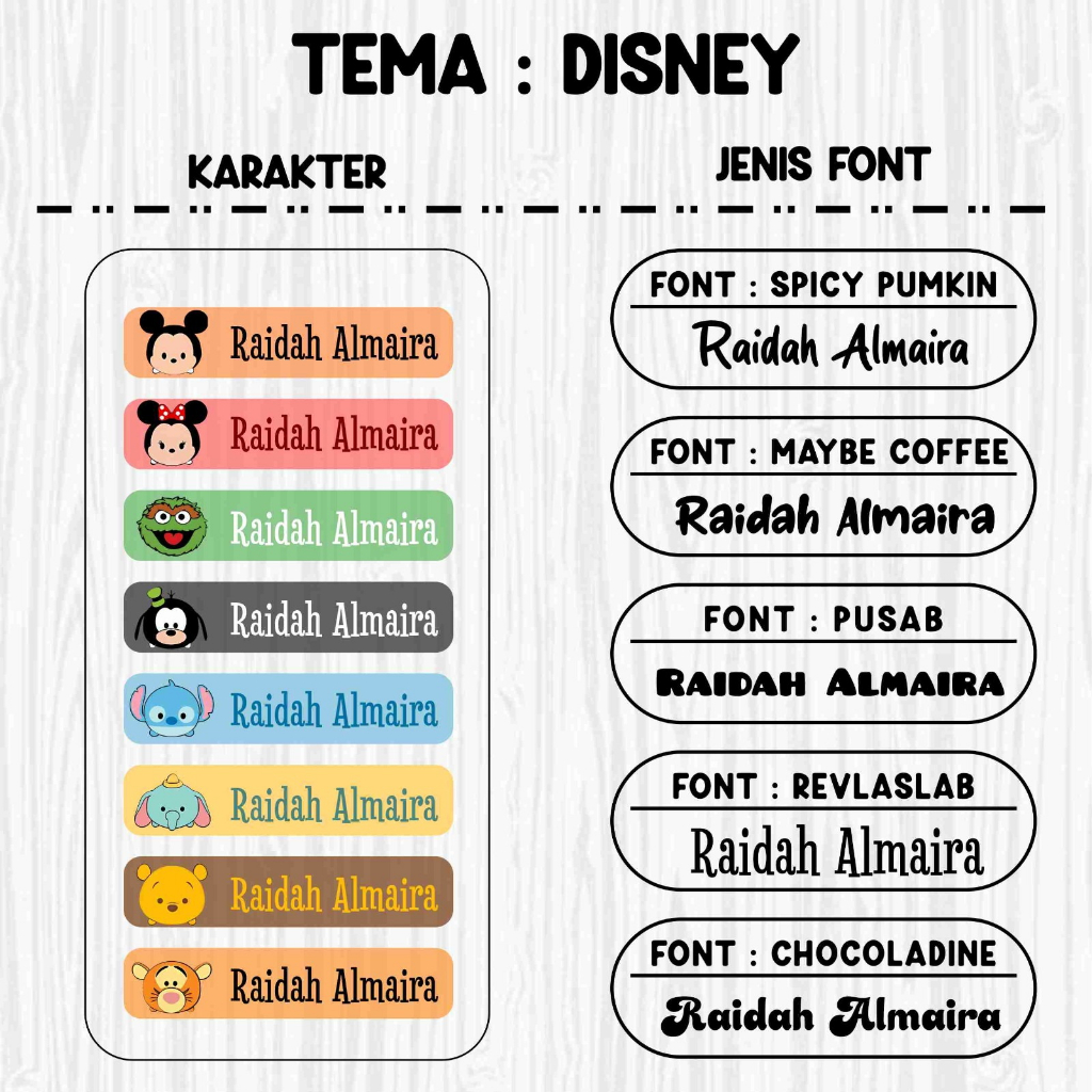 Jual Stiker Label Nama Anak Custom Buku Ukuran Besar isi 32 pcs ...