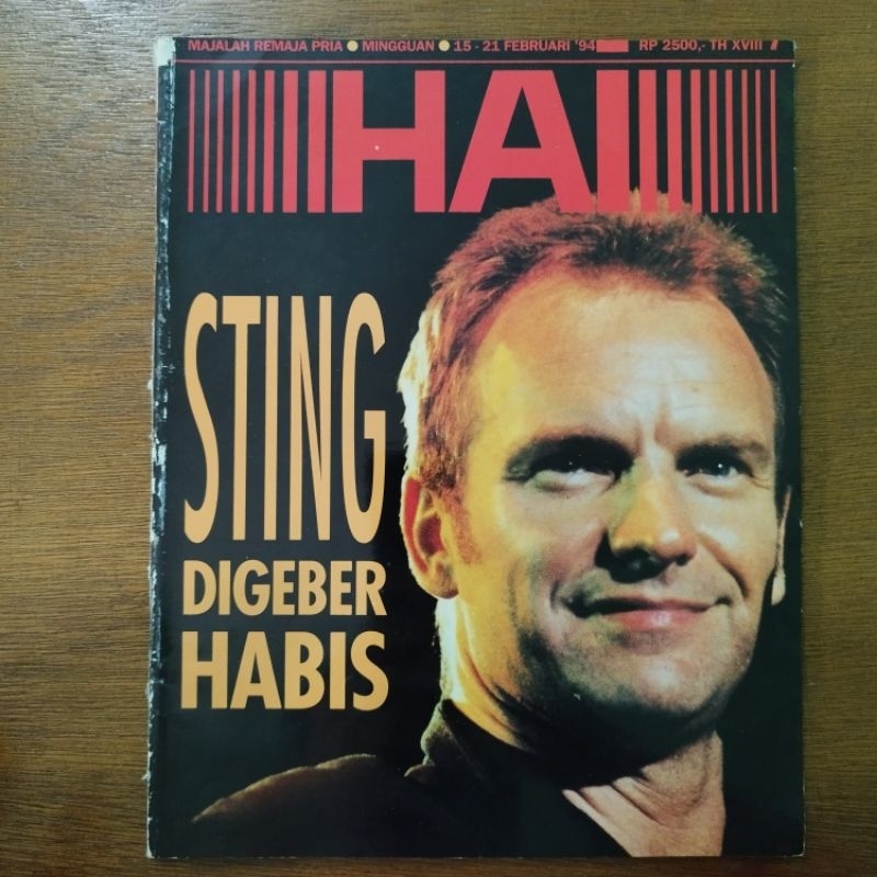 Jual Majalah Hai cover Sting beserta Artikel panjang konsernya. Robert ...