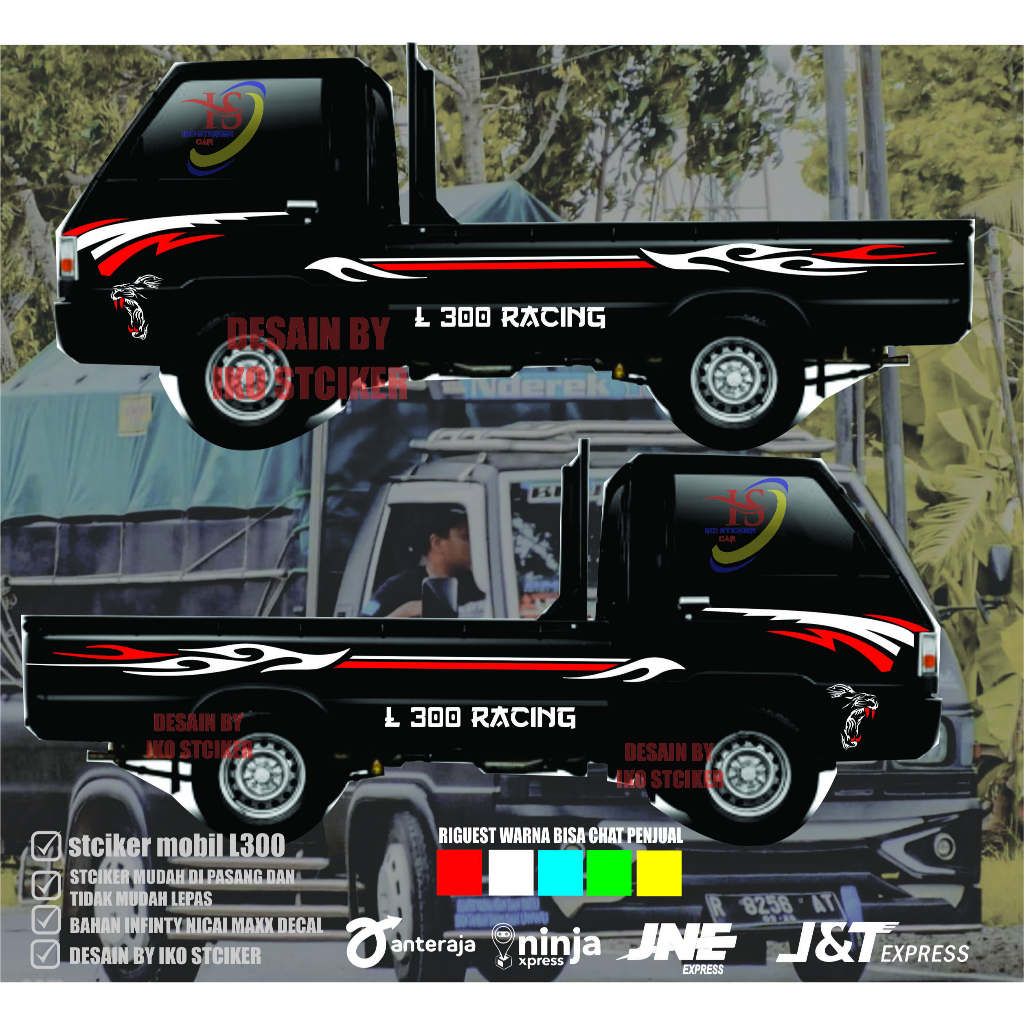 Jual Stiker Mobil L 300 RACING Stiker Pick Up Colt T 120ss New Carry ...