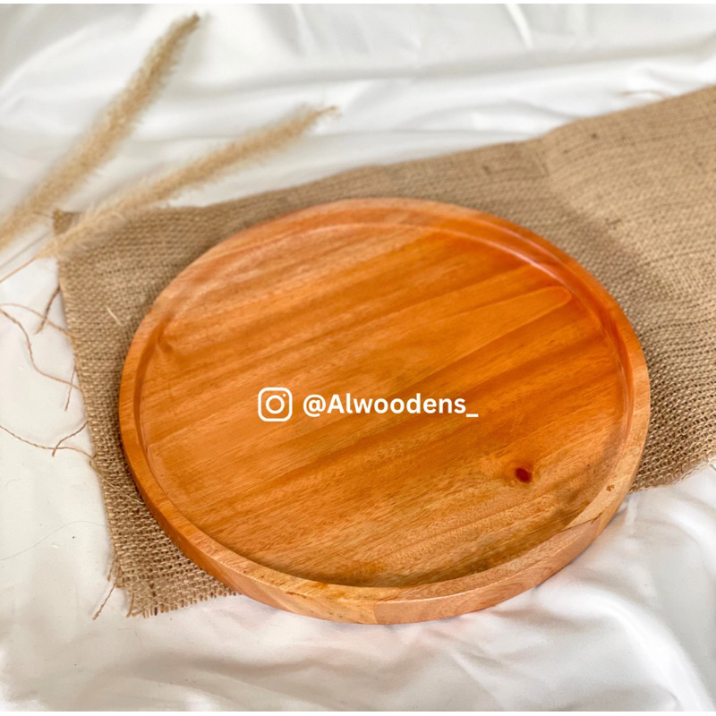Jual PIRING BUSER KAYU MAHONI/ TRAY KAYU/ NAMPAN KAYU/ PIRING MAKAN ...